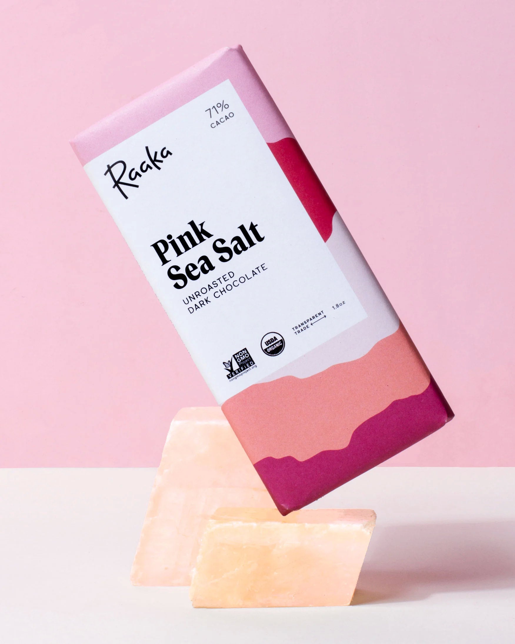 71% Pink Sea Salt Chocolate Bar | Simple Bare Necessities